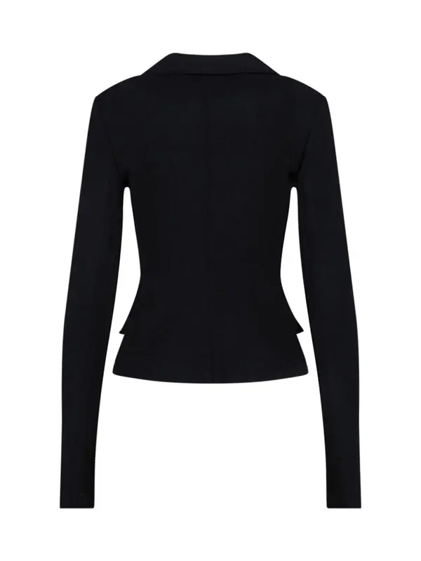 Giorgio Armani Single-breasted Virgin Wool Blazer - Black