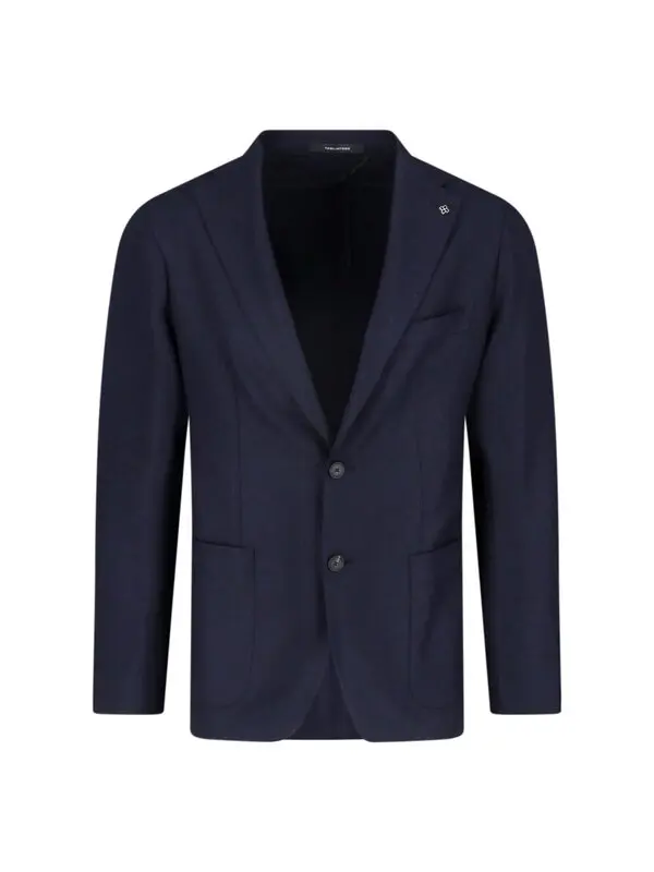 Giorgio Armani Single-breasted Virgin Wool Blazer - Blue