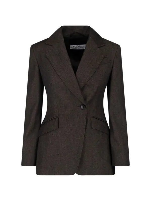 Giorgio Armani Single-breasted Virgin Wool Blazer - Brown