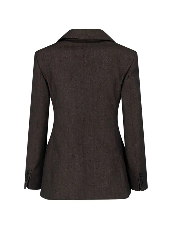 Giorgio Armani Single-breasted Virgin Wool Blazer - Brown