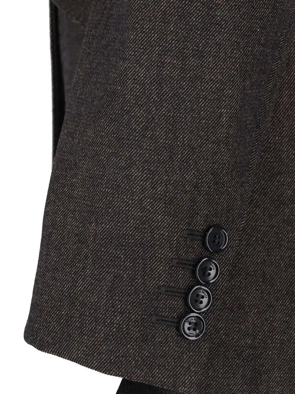 Giorgio Armani Single-breasted Virgin Wool Blazer - Brown