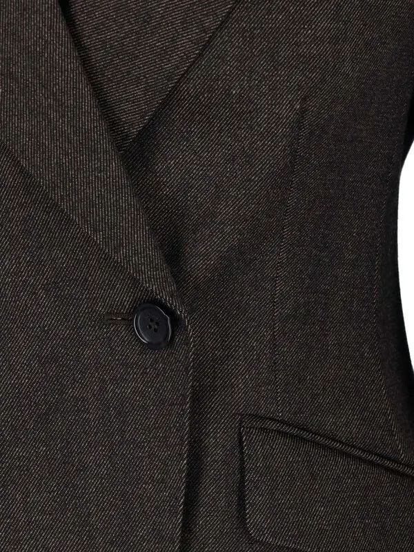 Giorgio Armani Single-breasted Virgin Wool Blazer - Brown