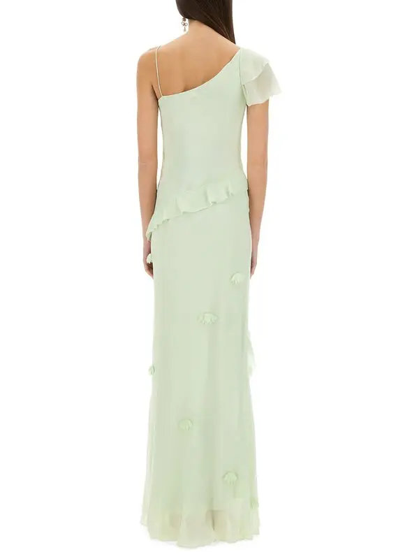 Self-Portrait Long Dress With Floral AppliquS In Green - 36% Off |  Editorialist