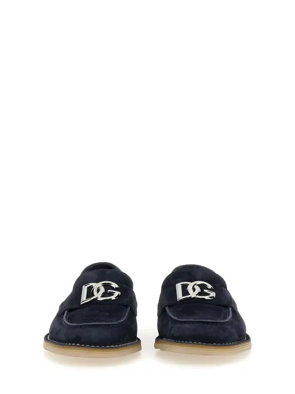 Dolce & Gabbana Suede Loafer With Logo Detail