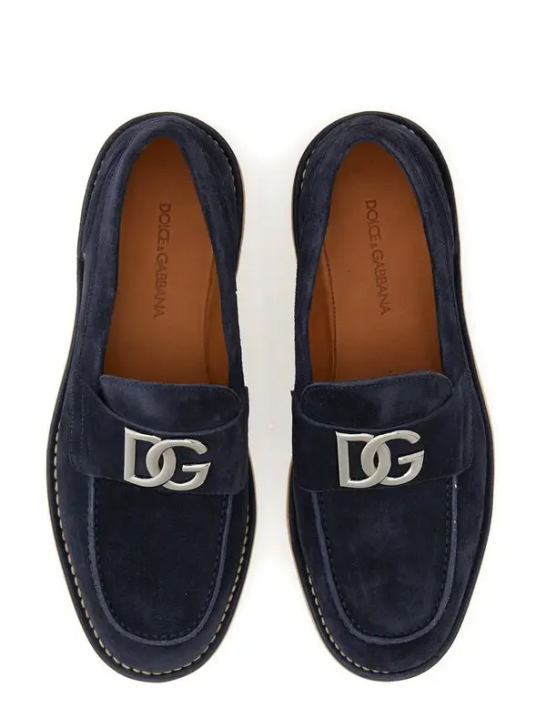 Dolce & Gabbana Suede Loafer With Logo Detail