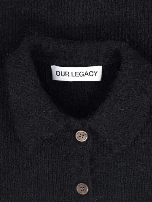 Our Legacy Mazzy" Crop Knit Cardigan - Black