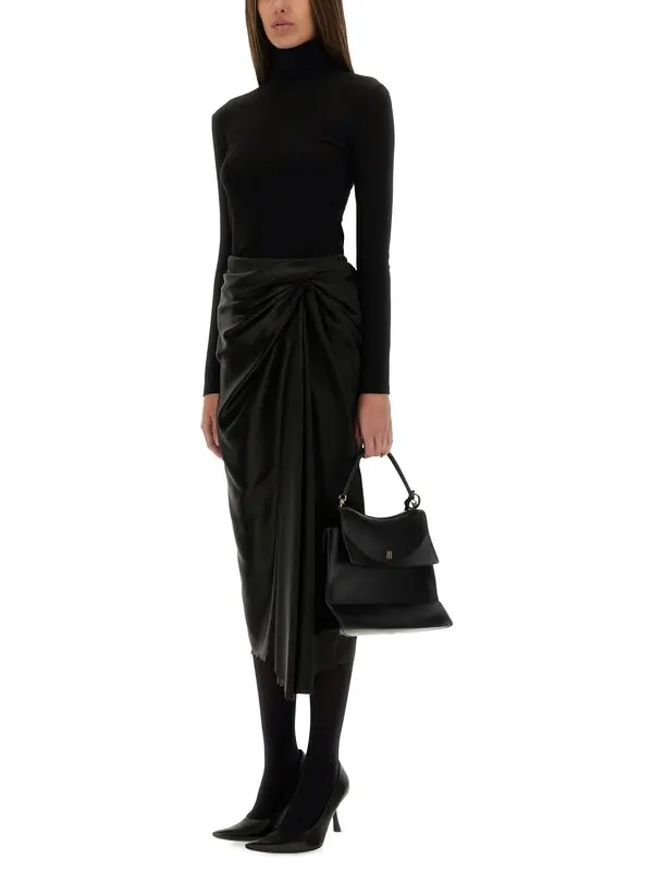 Balenciaga Draped Midi Skirt