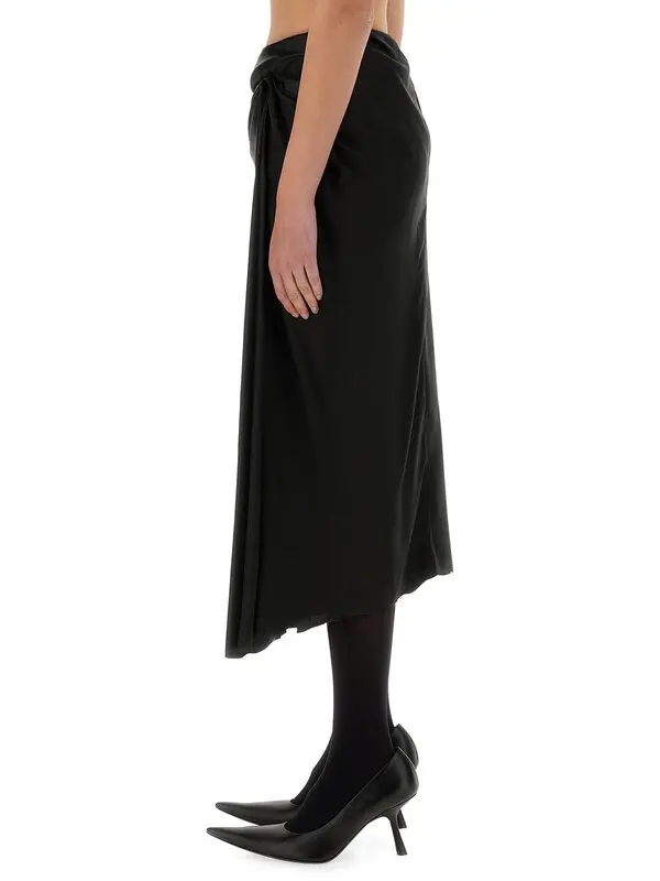 Balenciaga Draped Midi Skirt