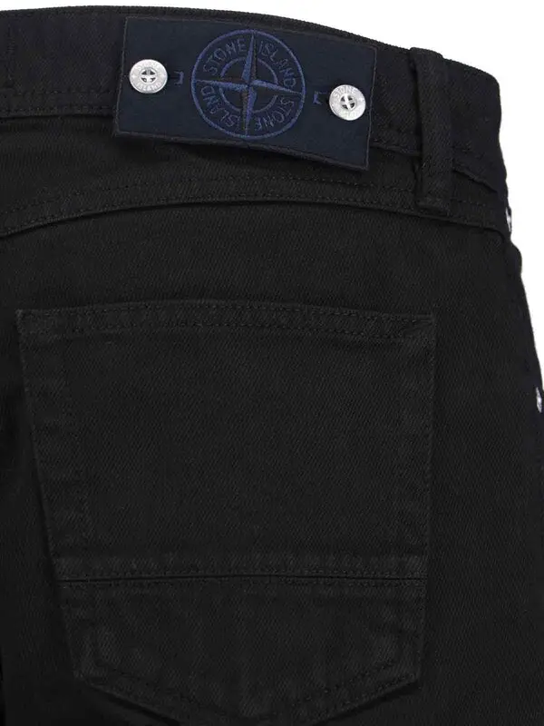 Stone Island Logo Denim Jeans - Black