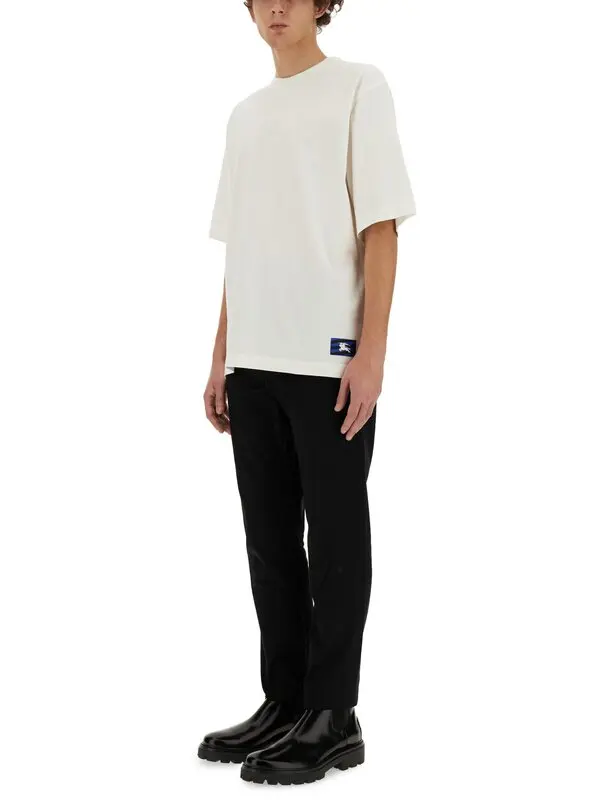 Burberry T-shir With Ekd Patch - White