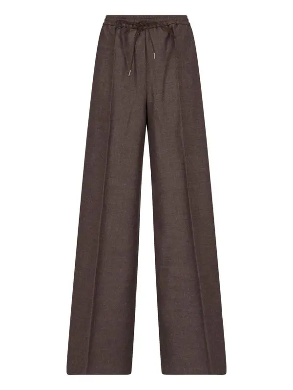 Sportmax Rick Owens Straight Wool Pants - Brown