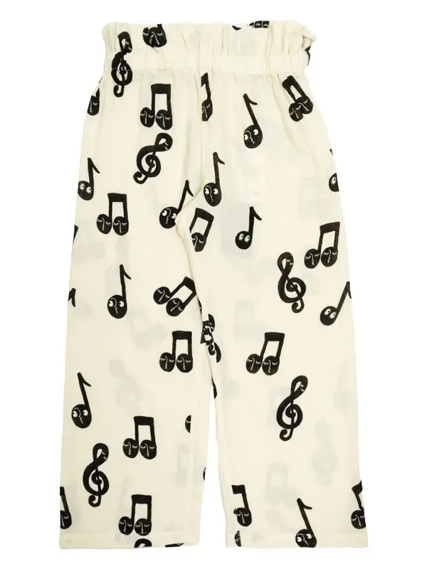 MINI RODINI Printed Pants - White