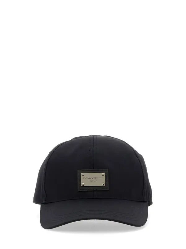 Dolce & Gabbana Baseball Cap With Logo Plaque - Blue