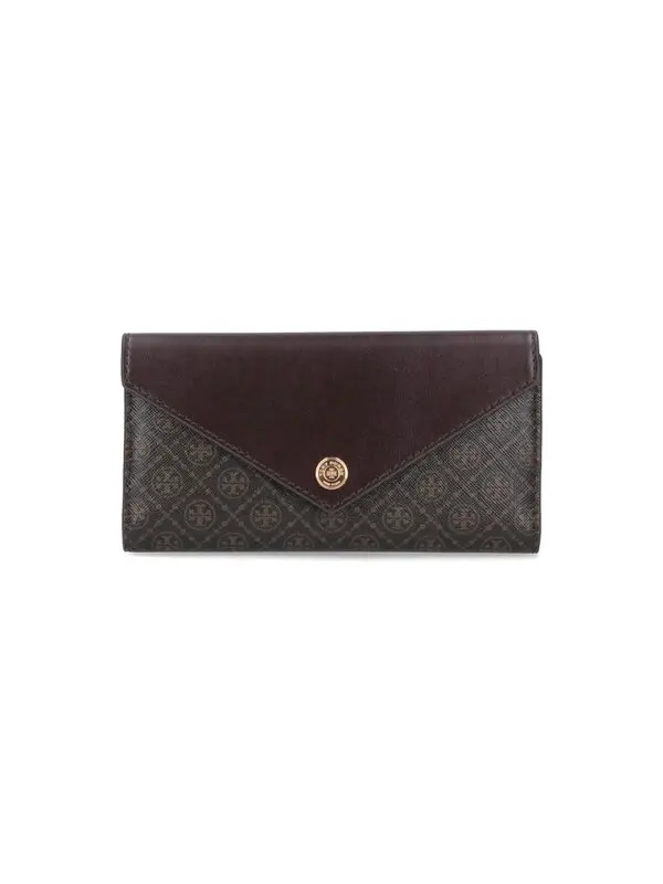 Tory Burch T Monogram" Book Wallet - Brown