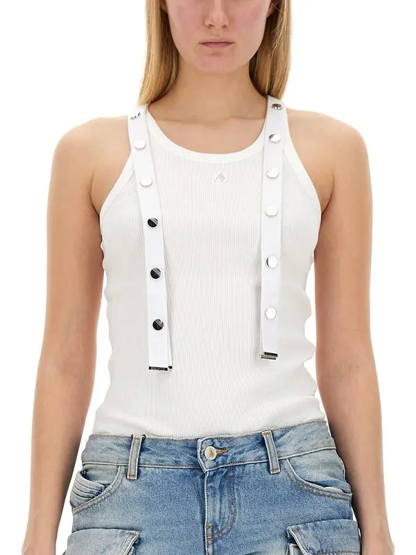 Attico Jersey Tank Top - White