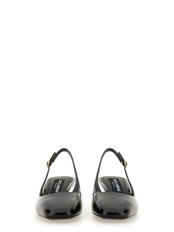 Dolce & Gabbana Patent Leather Slingback - Black