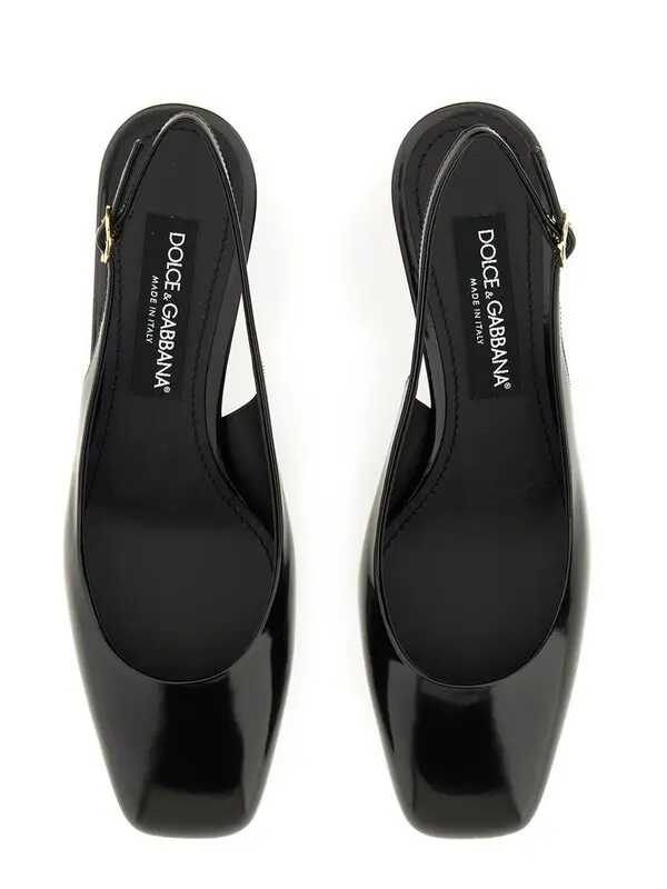 Dolce & Gabbana Patent Leather Slingback - Black