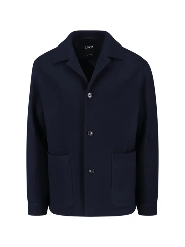 Zegna Wool And Cashmere Blend Shirt Jacket - Blue