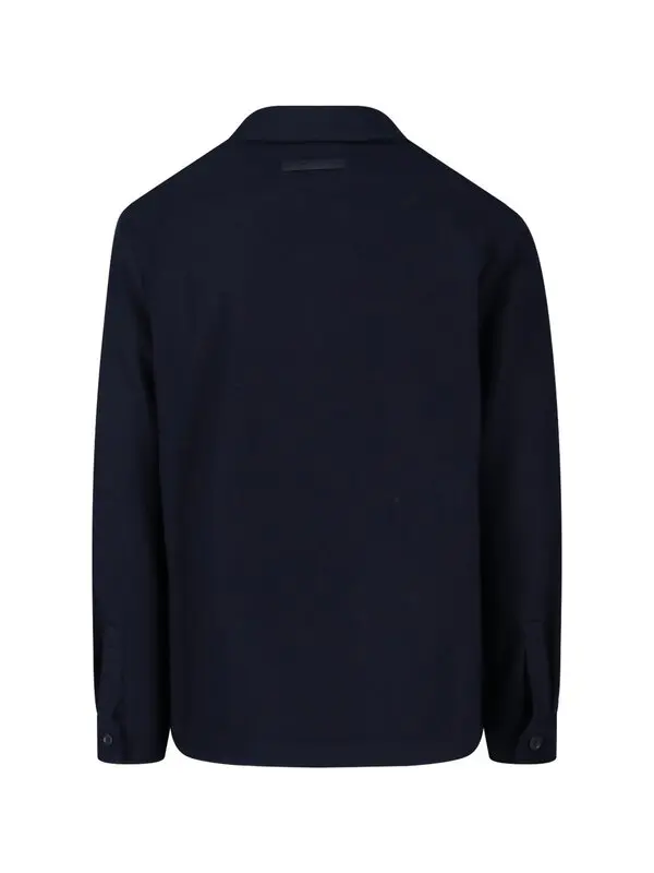 Zegna Wool And Cashmere Blend Shirt Jacket - Blue