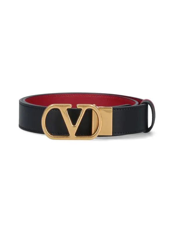 Valentino Garavani Vlogo Signature Reversible Belt - Black