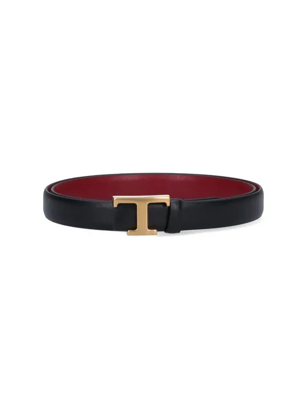 TOD'S T Timeless Reversible Belt - Black