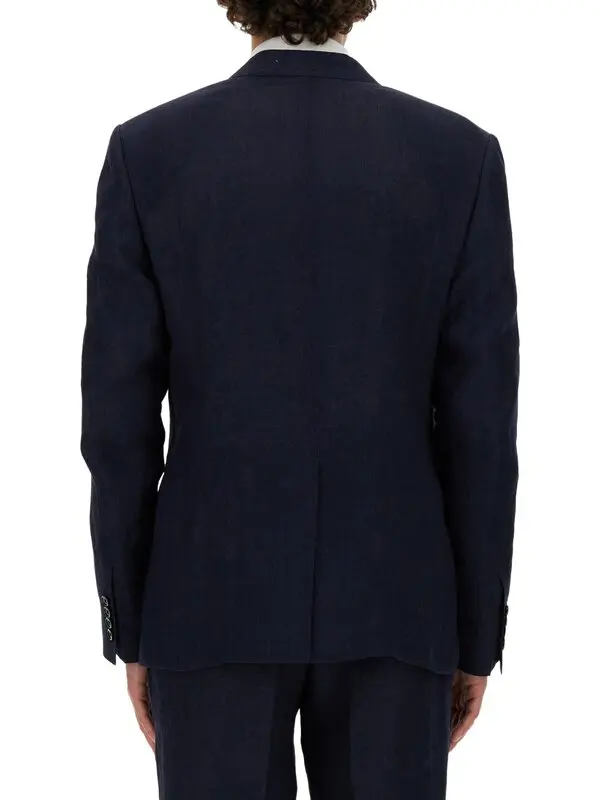 Dolce & Gabbana Double-breasted Linen Jacket - Blue