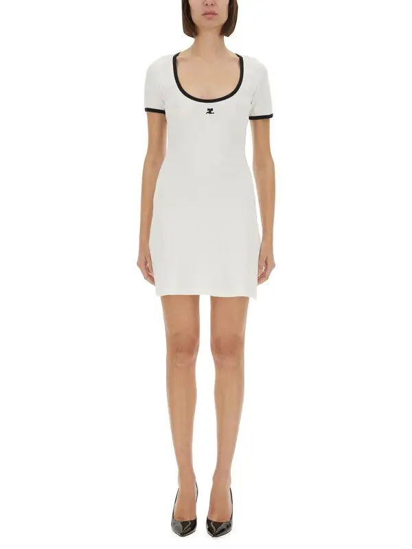 COURREGES Slim Fit Mini Dress - White