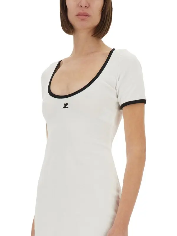 COURREGES Slim Fit Mini Dress - White