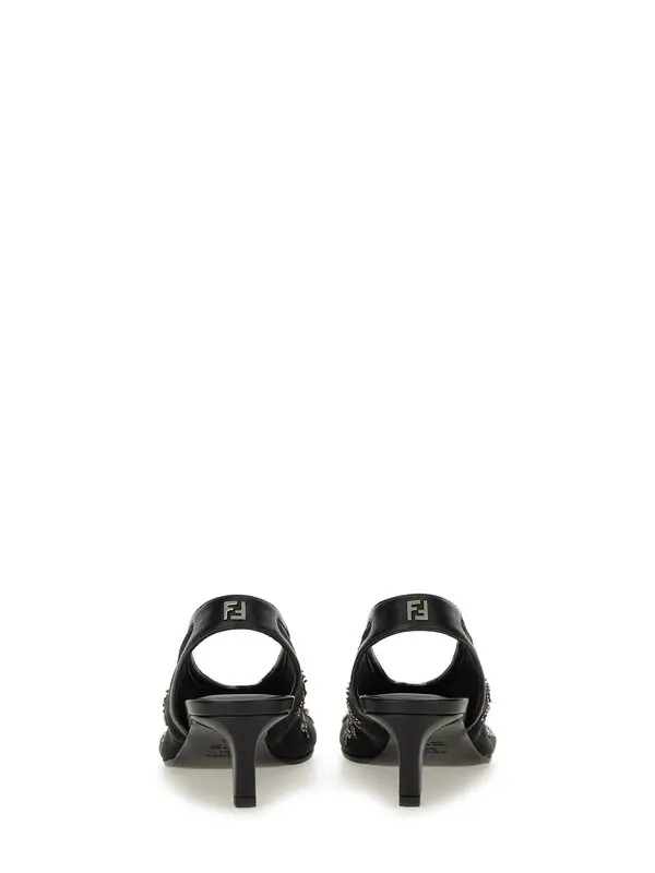 Fendi Embroidered Slingback