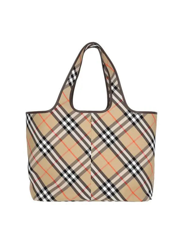 Burberry Check Medium Tote Bag - Beige