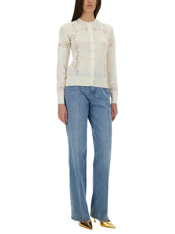 Dolce & Gabbana Cashmere And Silk Cardigan - Ivory