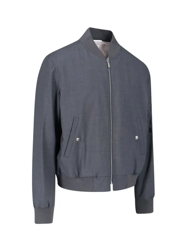 Thom Browne 4-bar" Bomber Jacket - Gray