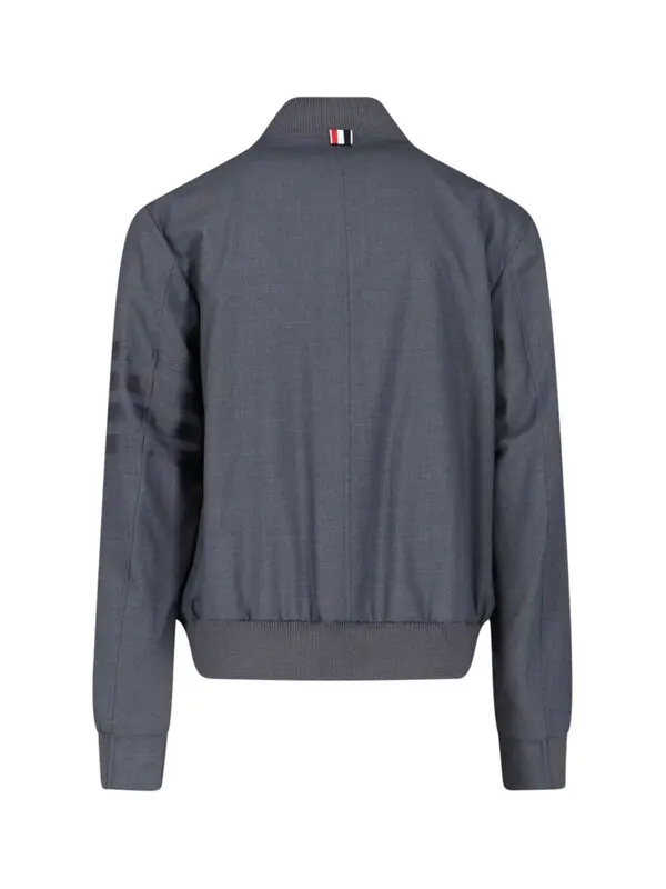 Thom Browne 4-bar" Bomber Jacket - Gray