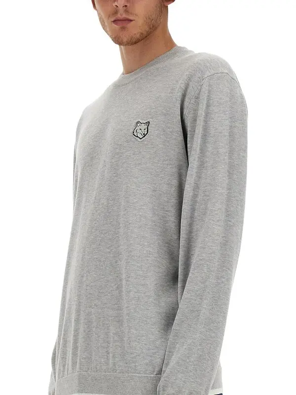 Maison Kitsuné Fox Head" Jersey - Grey