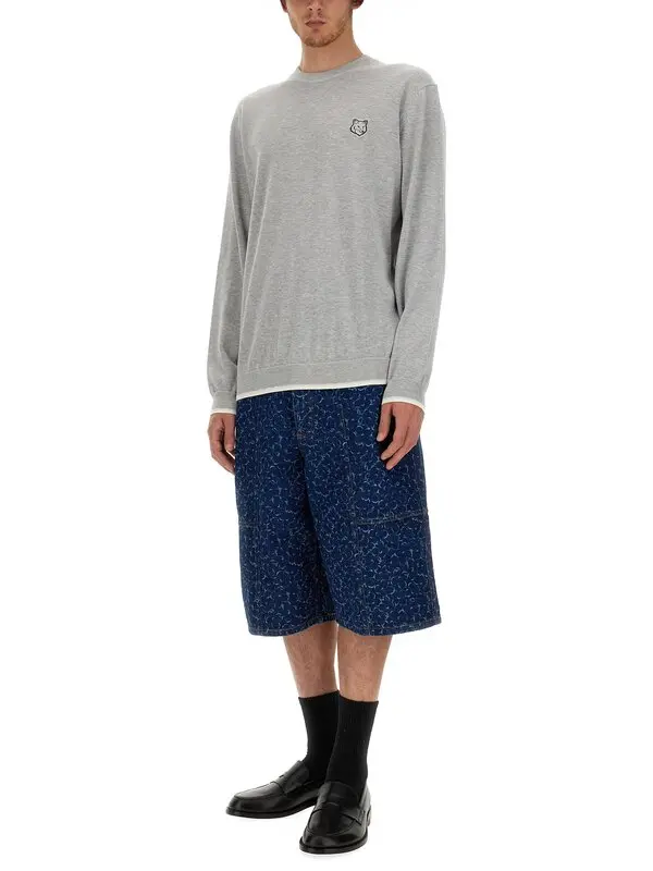Maison Kitsuné Fox Head" Jersey - Grey