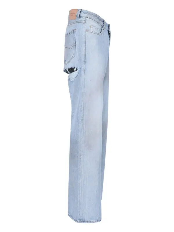 Balenciaga Deconstructed Straight Leg Jeans - Light Blue