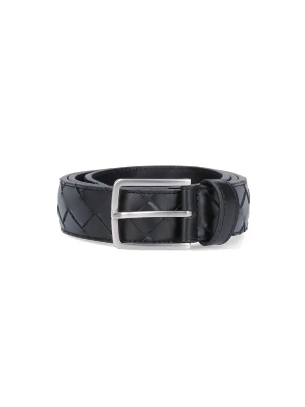 Bottega Veneta Woven Leather Belt - Black