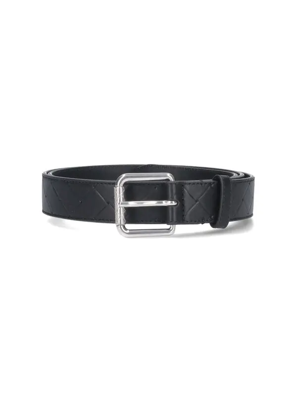 Bottega Veneta Woven Leather Belt - Black