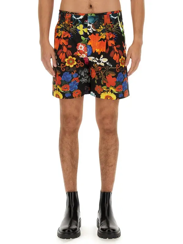 Moschino Bermuda With Floral Pattern - Multicolour