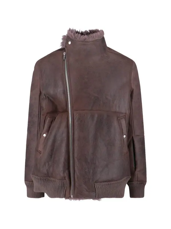 Rick Owens Lamb Leather And Shearling Jacket