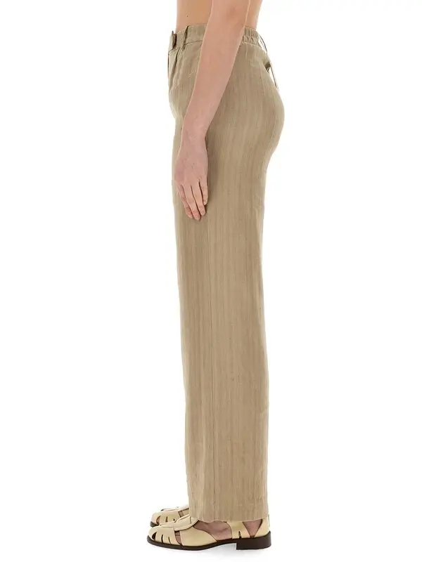 ALYSI Linen-blend Wide Leg Pants