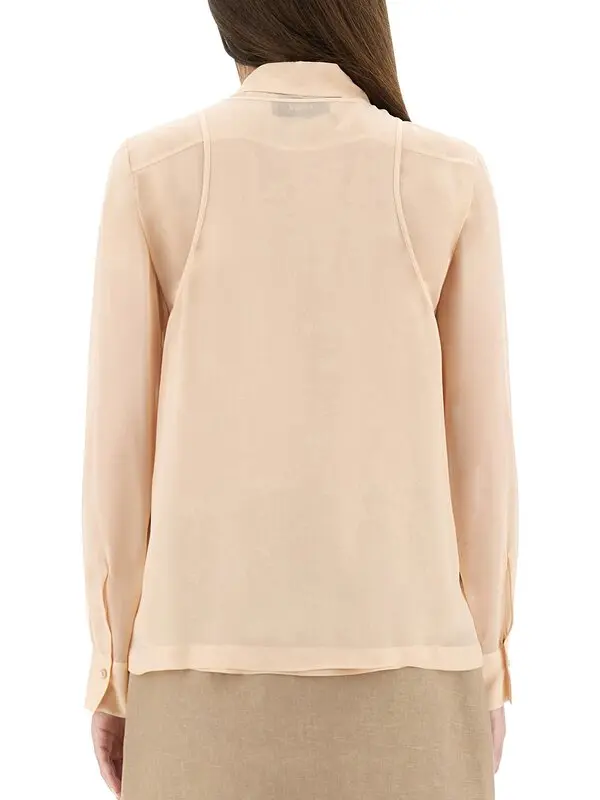 Fendi Embroidered Georgette Top - Pink