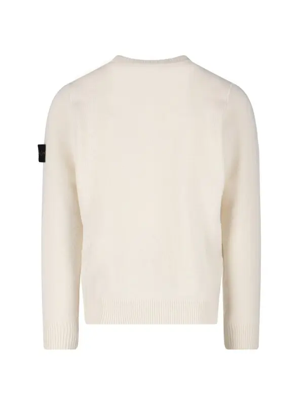 Stone Island Virgin Wool Blend Sweater - White