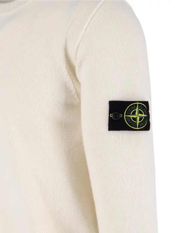 Stone Island Virgin Wool Blend Sweater - White