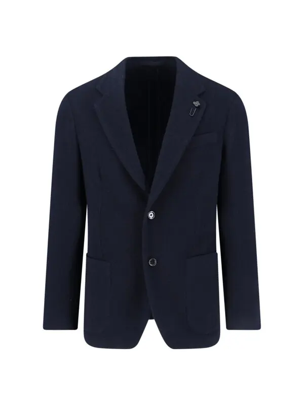 LARDINI Single-breasted Virgin Wool Blend Blazer