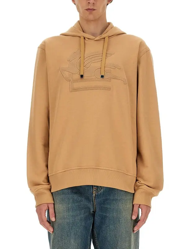 Etro Sweatshirt With Pegasus Embroidery - Beige