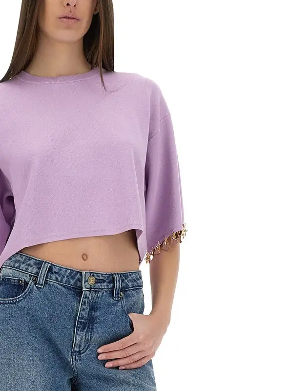 Rabanne Knit Crop T-shirt - Lilac