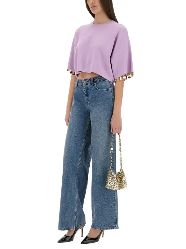 Rabanne Knit Crop T-shirt - Lilac