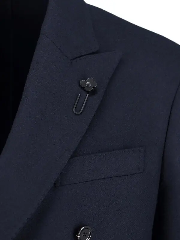 LARDINI Double-breasted Blazer In Wool And Cashmere Blend