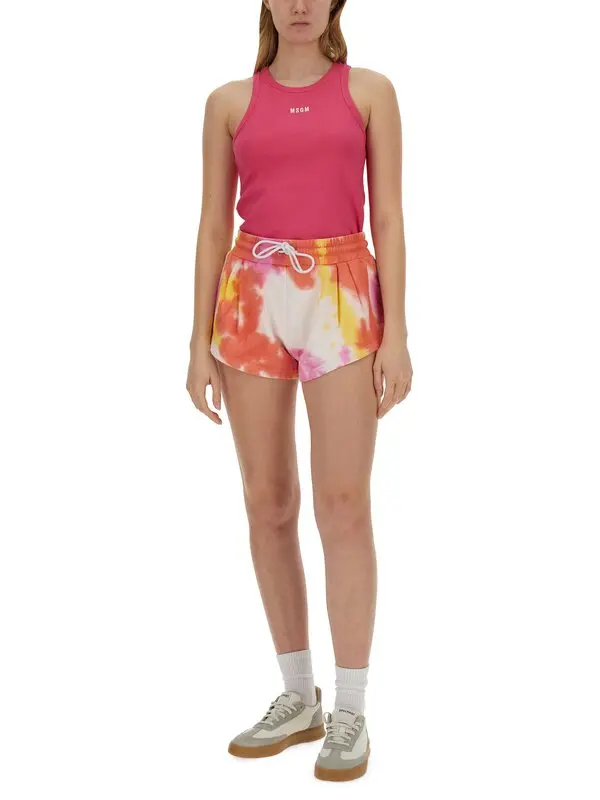 MSGM Tops With Logo - Fuchsia